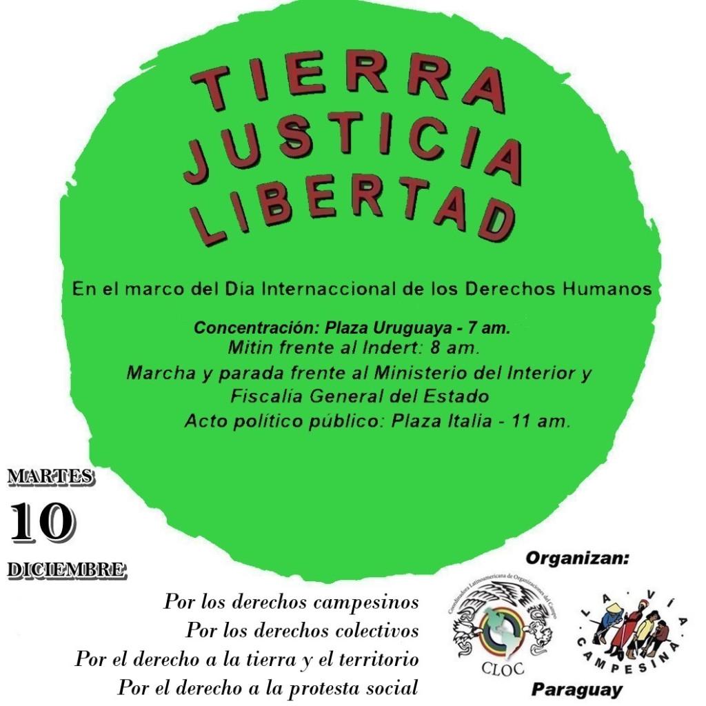 Movilización por “Tierra, Justicia y Libertad” el día de los Derechos ...