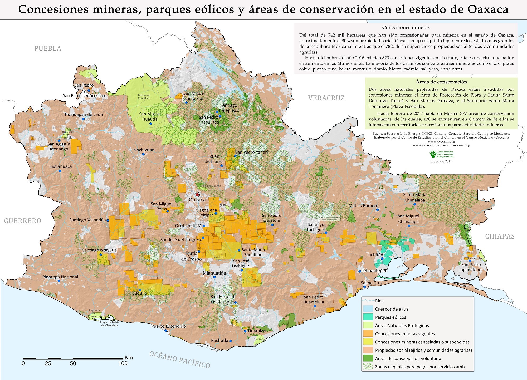 México: Concesiones mineras, parques eólicos y áreas de conservación en el estado de Oaxaca ...